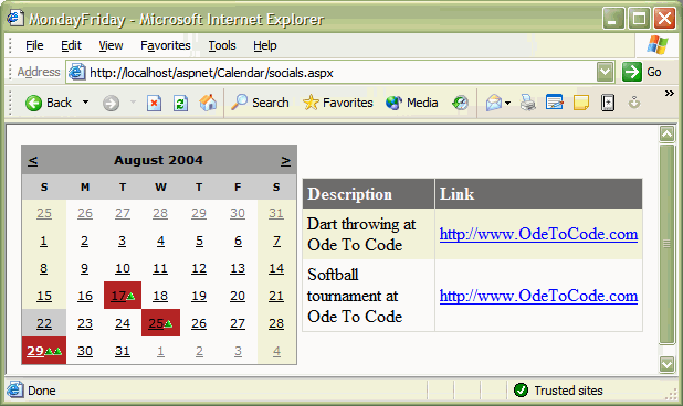 The Calendar Control And The DayRender Event In ASP Net